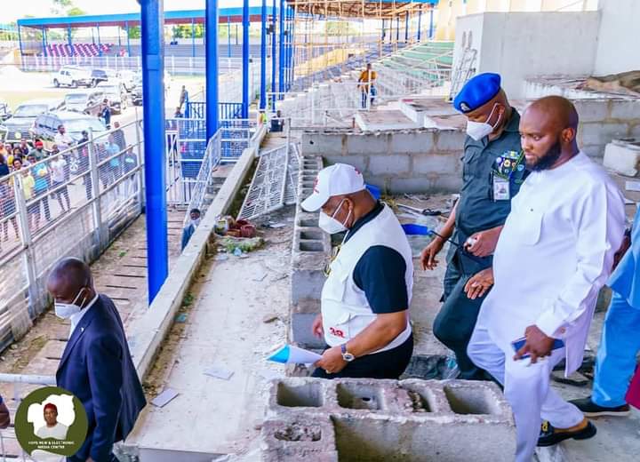 Gov Uzodinma Inspects Ongoing Renovation At Dan Anyiam Stadium, Owerri ...