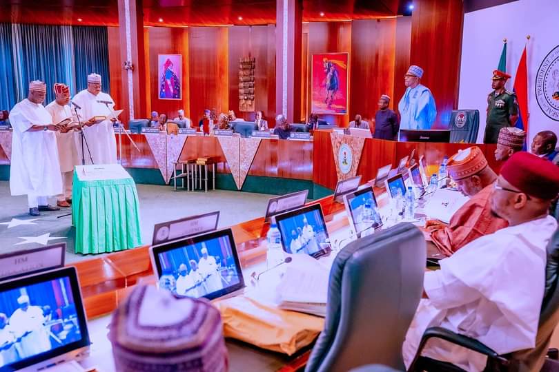 President Buhari Swears In 6 Permanent Secretaries - P.M.EXPRESS