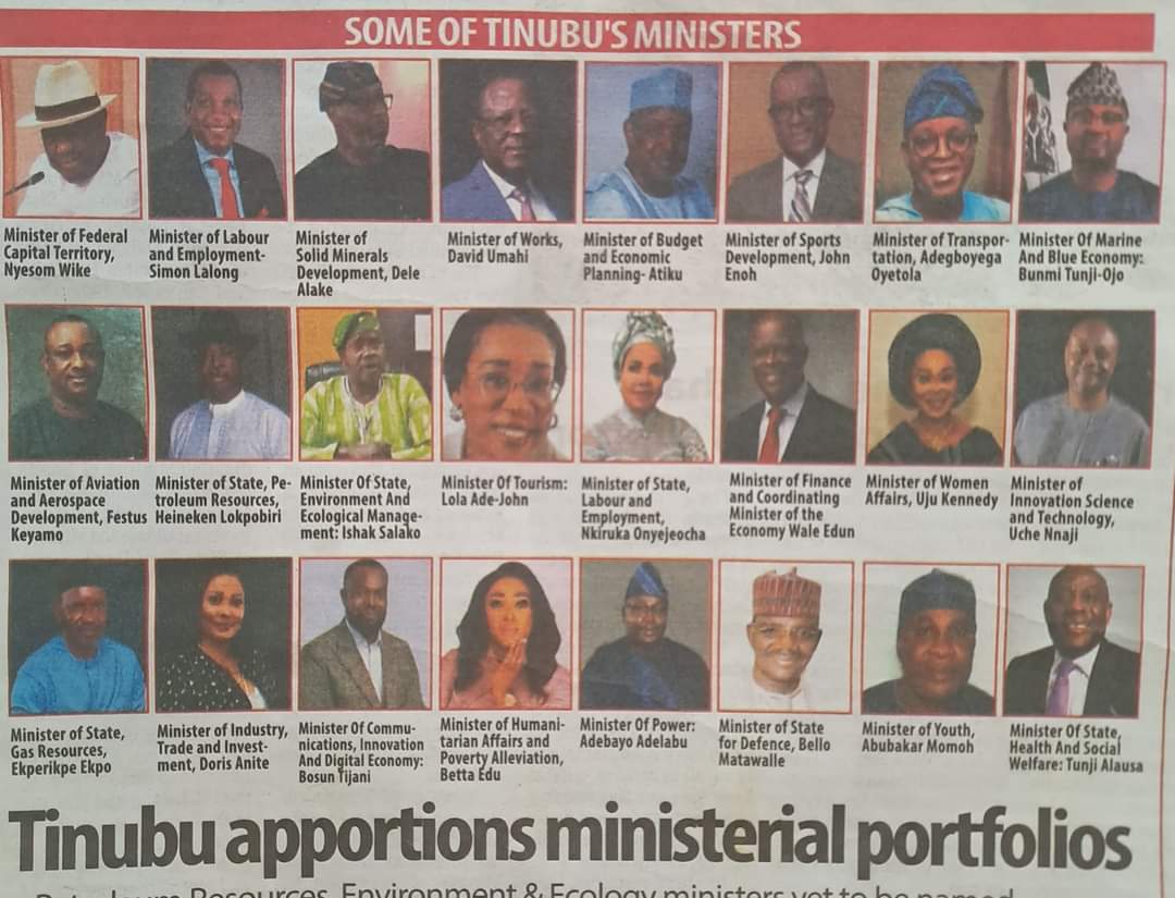 Allocation Of Portfolio To Confirmed Ministers Was A Class Act In ...